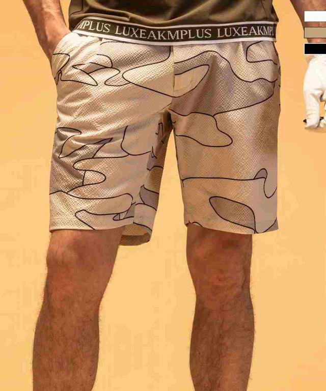 リュクスエイケイエムプラス（LUXEAKMPLUS）/LUXEAKMPLUS ゴルフ カモ柄ショーツ(吸水速乾)