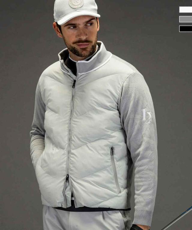 リュクスエイケイエムプラス（LUXEAKMPLUS）/LUXEAKMPLUSゴルフ スリーブニットパデッドスタンドジャケット