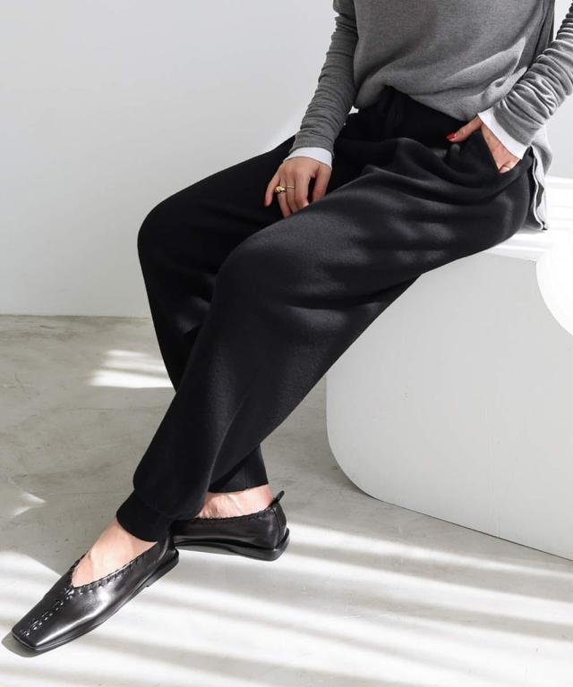 エバーネイビー（evernavy）/総針 ウール ニット ジョガー パンツ evernavy エバーネイビー