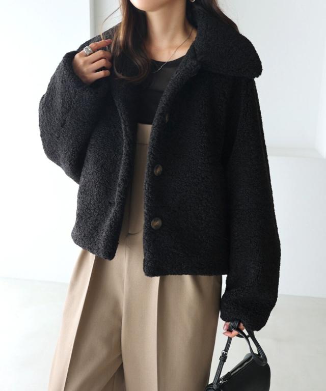 アンドミー（andme）/ショート丈 テディベア ボア コート