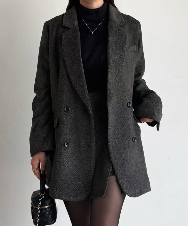 ジュノア（JUNOAH）/ジャケット+スリットミニスカートset