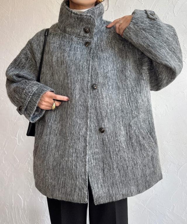 ジュノア（JUNOAH）/スタンドカラーシャギーコート