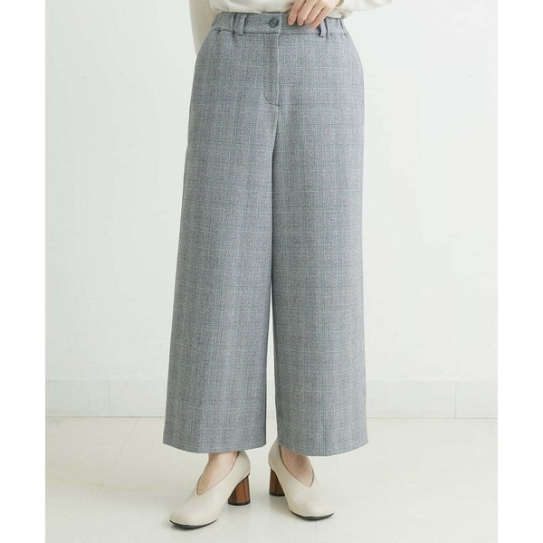 ジャンニ・ロ・ジュディチェ（GIANNI LO GIUDICE）/［日本製/洗える］グレンチェックストレッチワイドストレートパンツ