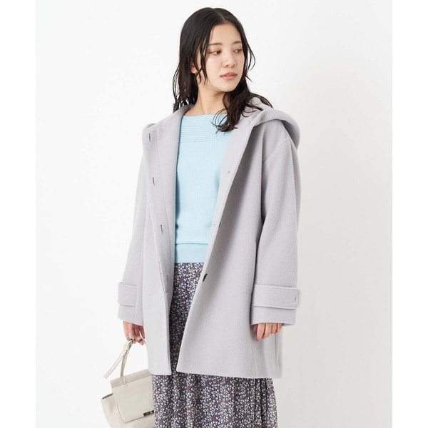 MK ミッシェルクラン（MK MICHEL  ）/【小さいサイズ】ミディ丈フーデットウールコート