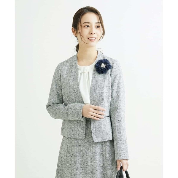 MK ミッシェルクラン（MK MICHEL  ）/【小さいサイズ】カラーレスラメツイードジャケット/洗える