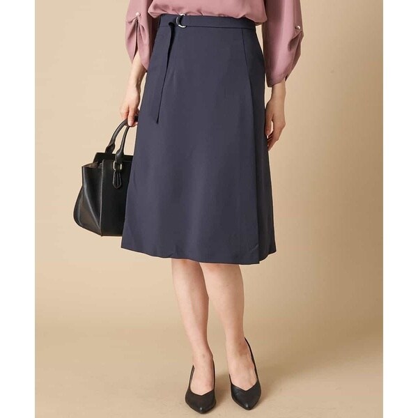 コンフィクチュール/【小さいサイズ/洗濯機で洗える】リボン付きラップ風スカート