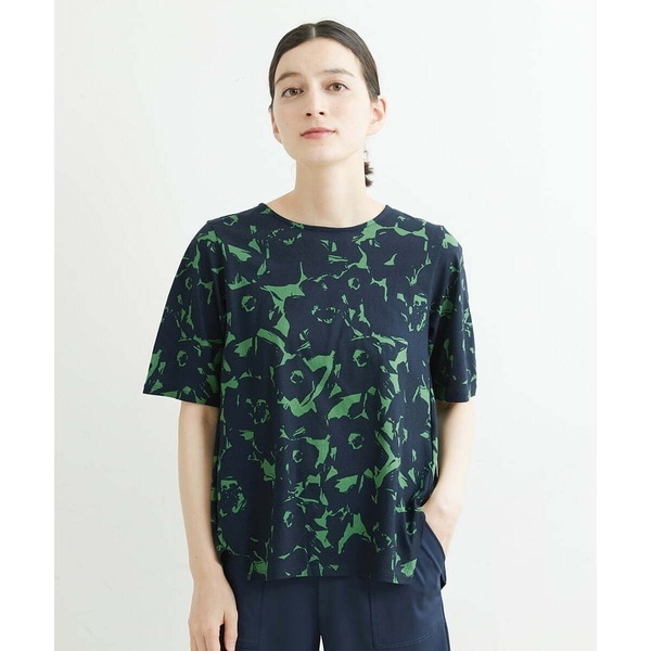 ジョルジュ・レッシュ（ES RECH）/[日本製]フラワープリントAラインカットソー