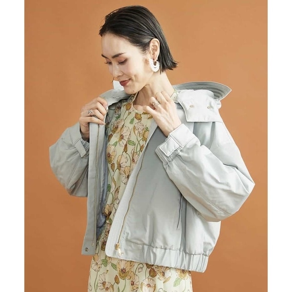 ミッシェルクラン（MICHEL ）/[小さいサイズ]ストレッチツイル中綿ショートブルゾン(撥水/2WAY)