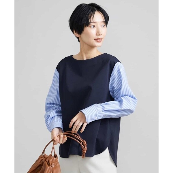 ミッシェルクラン（MICHEL ）/[小さいサイズ]シャツ切り替えポンチカットソー