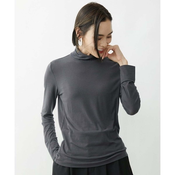 ミッシェルクラン（MICHEL ）/[小さいサイズ]カシミヤ混ハイネックカットソー（新色追加/レイヤードにおすすめ）