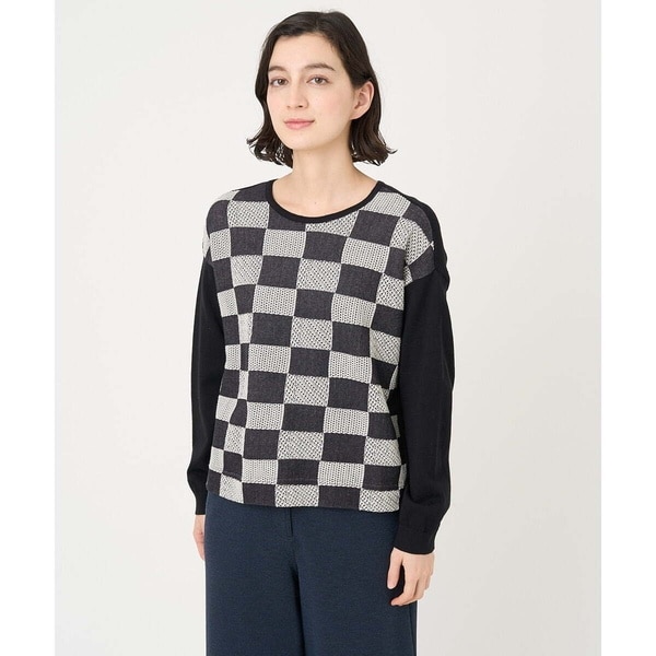 ジャンニ・ロ・ジュディチェ（GIANNI LO GIUDICE）/[洗える]ブロックチェック柄ジャガードカットソー