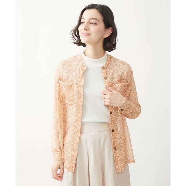 ジャンニ・ロ・ジュディチェ（GIANNI LO GIUDICE）/[洗える/日本製]更紗ドビーシフォンブラウス