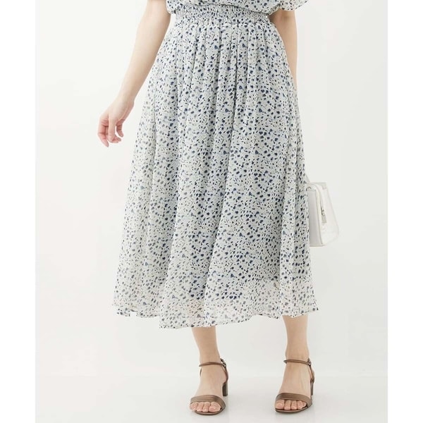 MK ミッシェルクラン（MK MICHEL  ）/【小さいサイズ】シフォンプリントスカート/丈の長さが選べる/洗える