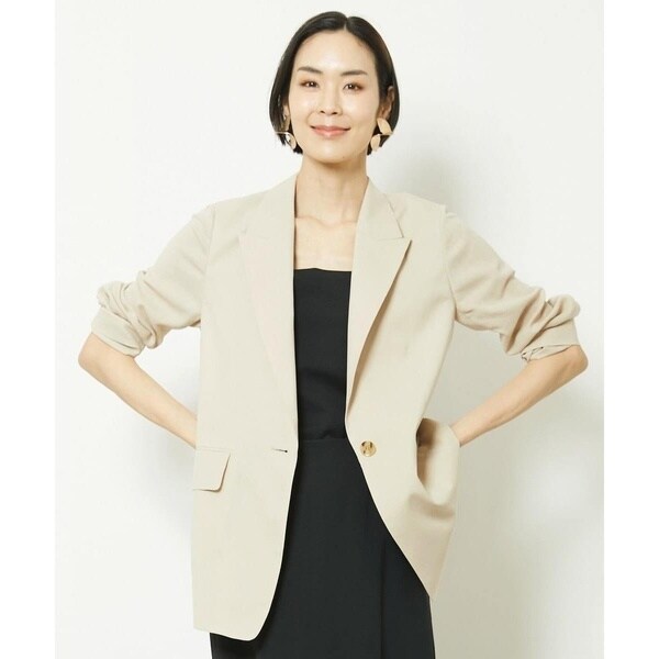 ミッシェルクラン（MICHEL ）/[小さいサイズ]リネンライクテーラードジャケット