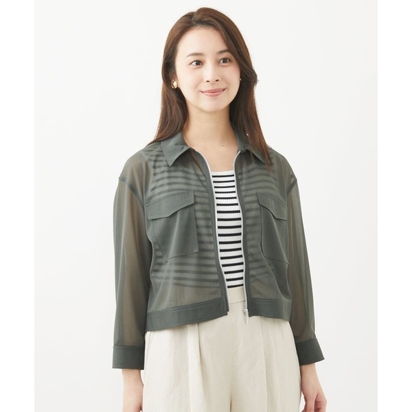 MK ミッシェルクラン（MK MICHEL  ）/【小さいサイズ】オーガンジーシアーブルゾン/洗える