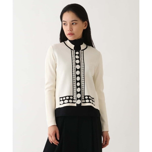 ヒロコビス（hirokobis）/【小さいサイズ/洗える】ドットデザインニットカーディガン
