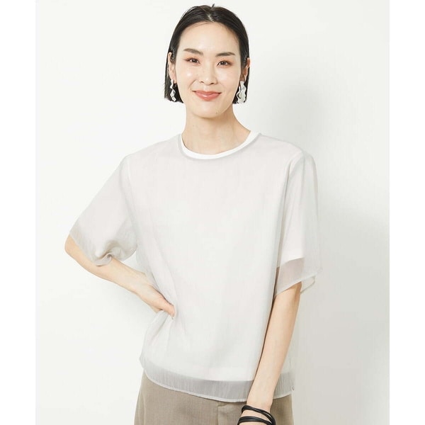 ミッシェルクラン（MICHEL ）/[小さいサイズ]シアーTブラウス(2WAY/セットアップ対応)