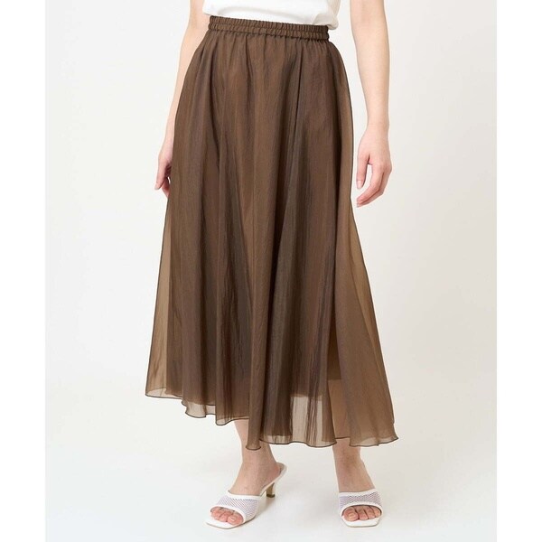 ミッシェルクラン（MICHEL ）/[小さいサイズ]ナイロンシアーフレアスカート(セットアップ対応)
