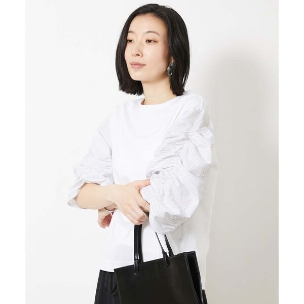 ミッシェルクラン（MICHEL ）/[小さいサイズ]ギャザースリーブカットソー