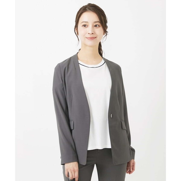 MK ミッシェルクラン（MK MICHEL  ）/【小さいサイズ】ノーカラージャケット/UVカット/接触冷感/セットアップ対応/洗える