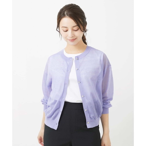 MK ミッシェルクラン（MK MICHEL  ）/【小さいサイズ】シアーニットカーディガン/前後2way/洗える