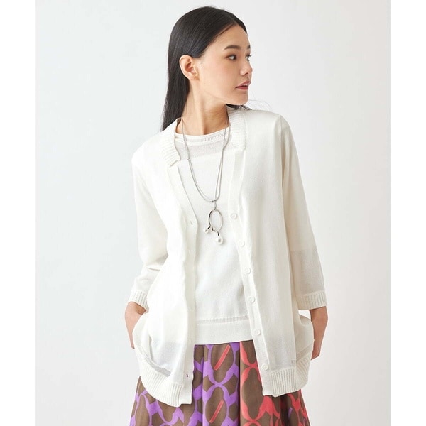 ヒロコビス（hirokobis）/【小さいサイズ/アンサンブル対応】ペーパーヤーンニットカーディガン