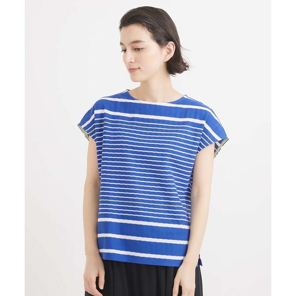 ジョルジュ・レッシュ（ES RECH）/カノコパネルボーダーフレンチスリーブプルオーバー