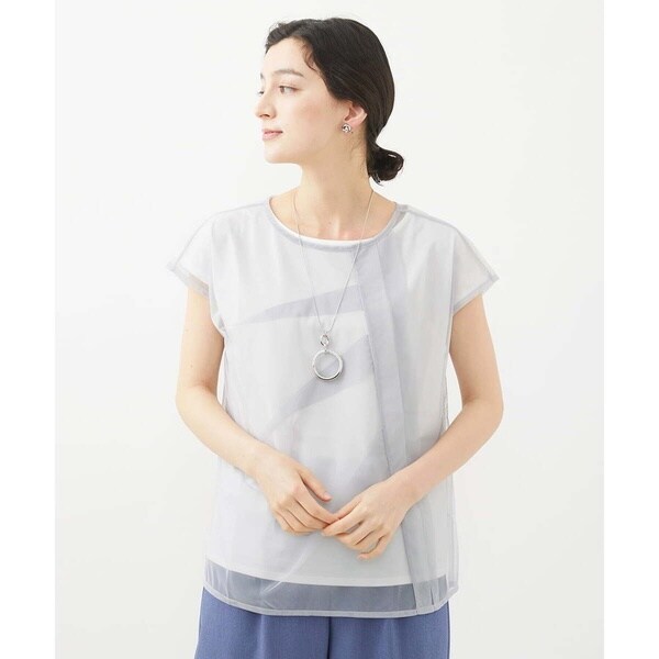 ジョルジュ・レッシュ（ES RECH）/[2点セット]フレンチスリーブチュールレイヤードカットソー
