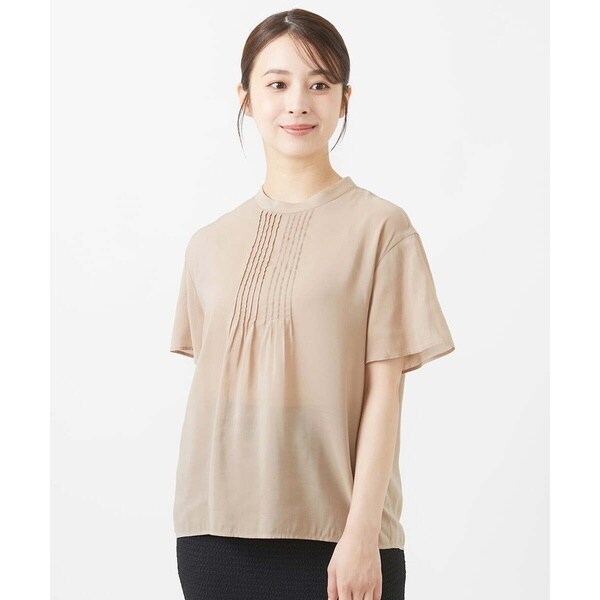 MK ミッシェルクラン（MK MICHEL  ）/【小さいサイズ】フレアースリーブピンタックデザインシフォンブラウス/洗える