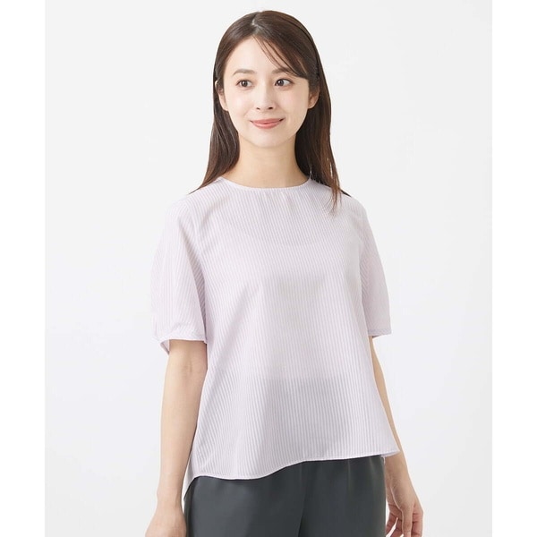 MK ミッシェルクラン（MK MICHEL  ）/【小さいサイズ】ピンストライプ柄シアーブラウス/洗える