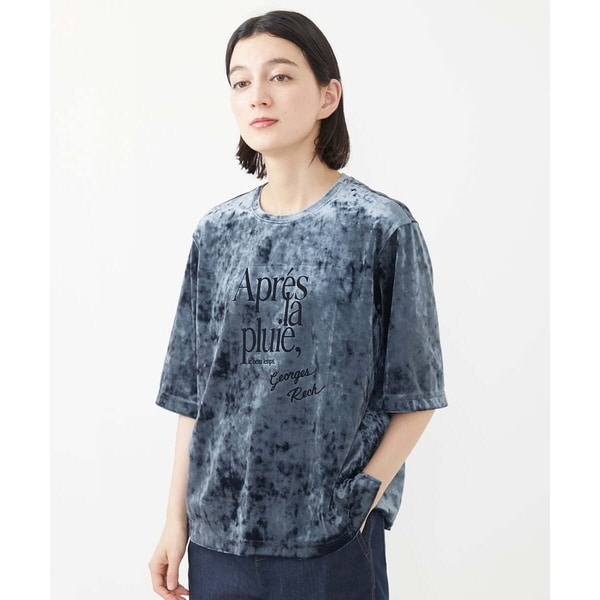 ジョルジュ・レッシュ（ES RECH）/クラッシュベロアロゴ6分袖カットソー