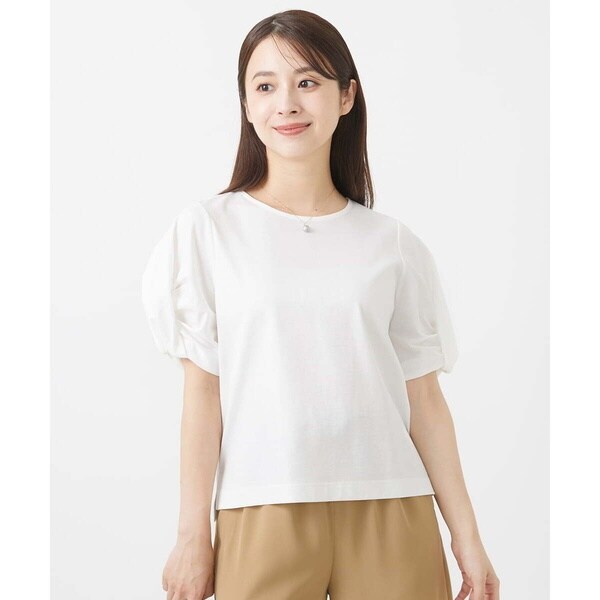 MK ミッシェルクラン（MK MICHEL  ）/【小さいサイズ】ツイストスリーブカットソー/洗える