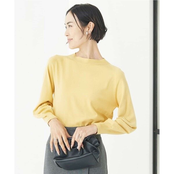 ミッシェルクラン（MICHEL ）/[小さいサイズ]ホールガーメント(R)ボトルネックニット(ボーダー/無地)