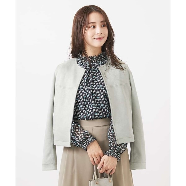 MK ミッシェルクラン（MK MICHEL  ）/【小さいサイズ】フェイクスウェードショートブルゾン/洗える