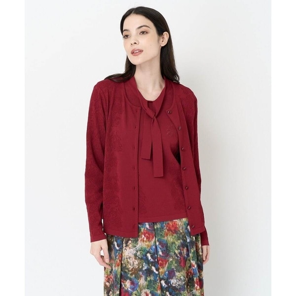 クリスチャンオジャール（christianaujard）/[アンサンブル対応]メッシュ柄ニットカーディガン