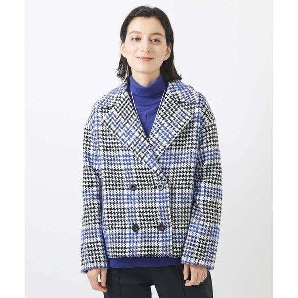 ジョルジュ・レッシュ（ES RECH）/千鳥柄ツイードショートPコート