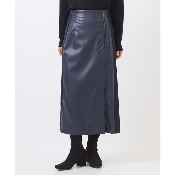ジョルジュ・レッシュ（ES RECH）/[セットアップ対応]ライトレザーナローラップスカート