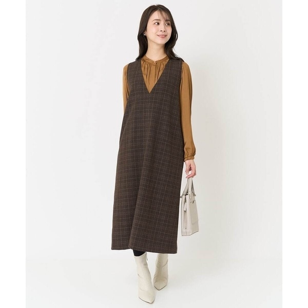 MK ミッシェルクラン（MK MICHEL  ）/【小さいサイズ】ラメチェックジャンパースカート/前後2way/洗える