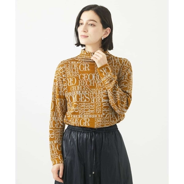 ジョルジュ・レッシュ（ES RECH）/[日本製]ダブルフェイスボトルネックロゴカットソー