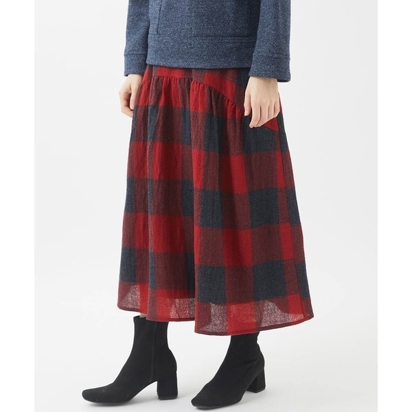 ジャンニ・ロ・ジュディチェ（GIANNI LO GIUDICE）/[セットアップ対応]ウールリファインガーゼチェックスカート