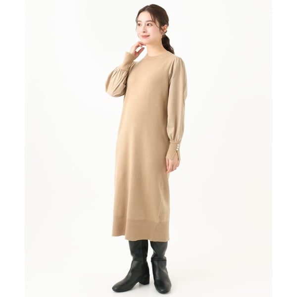 MK ミッシェルクラン（MK MICHEL  ）/【小さいサイズ】タフタスリーブニットワンピース/洗える