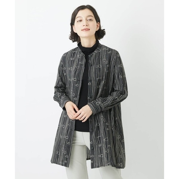 ジャンニ・ロ・ジュディチェ（GIANNI LO GIUDICE）/ウール混ボイルリボンプリントブラウス