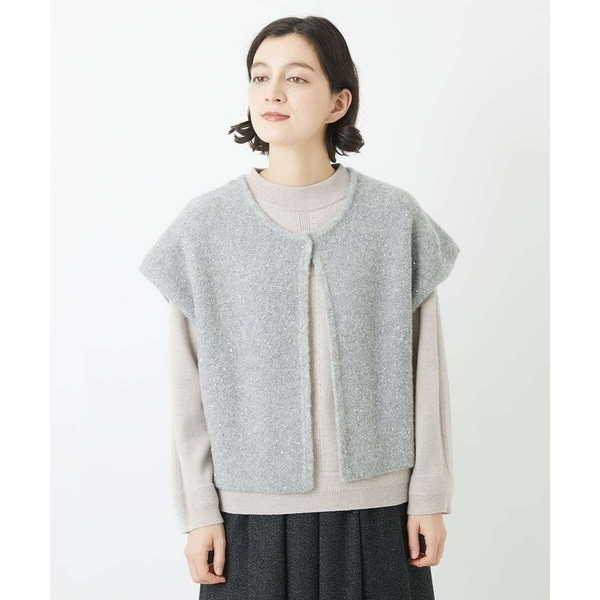 ジャンニ・ロ・ジュディチェ（GIANNI LO GIUDICE）/ウール混スパンコールニットカーディガン