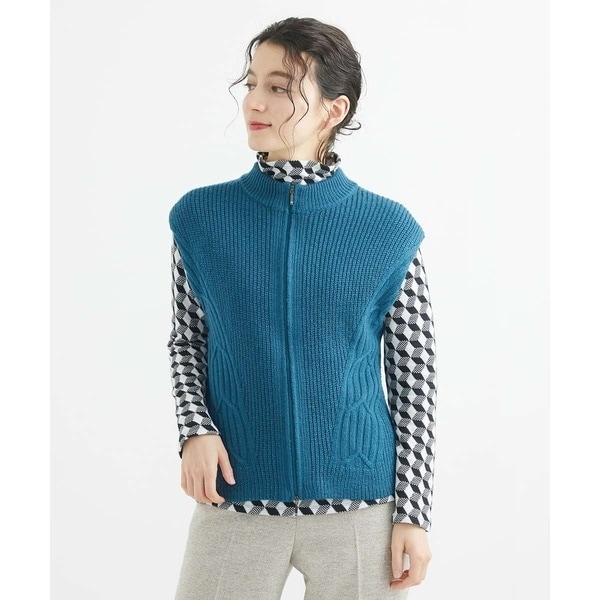 ジョルジュ・レッシュ（ES RECH）/ダブルジップハイネックニットベスト