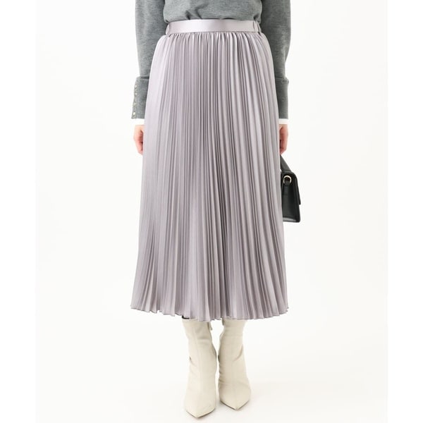 MK ミッシェルクラン（MK MICHEL  ）/【小さいサイズ】シャイニーサテンプリーツスカート/洗える