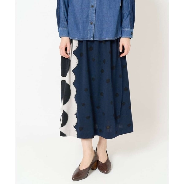 ジャンニ・ロ・ジュディチェ（GIANNI LO GIUDICE）/[日本製]ウール混ドットジャガードスカート