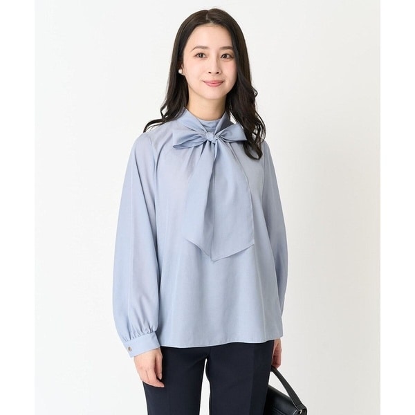 MK ミッシェルクラン（MK MICHEL  ）/【小さいサイズ】ボウタイ付きスタンドカラーブラウス