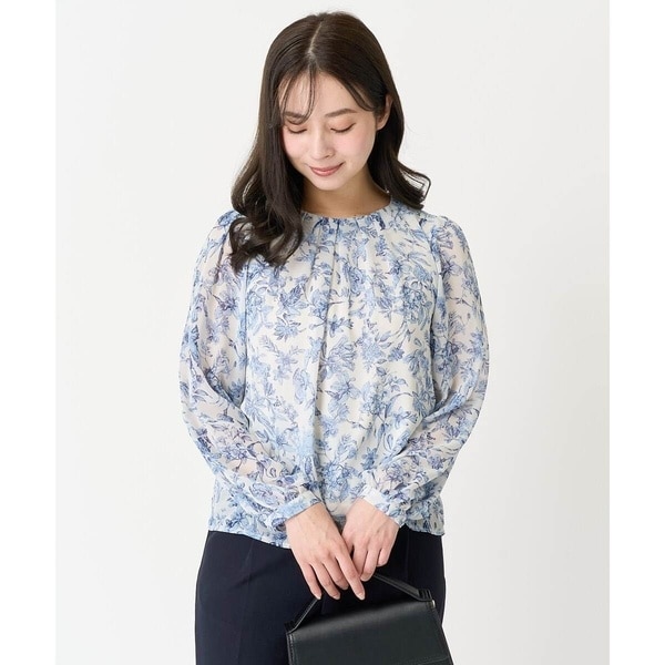 MK ミッシェルクラン（MK MICHEL  ）/【小さいサイズ】花柄シフォンブラウス/洗える/セットアップ対応