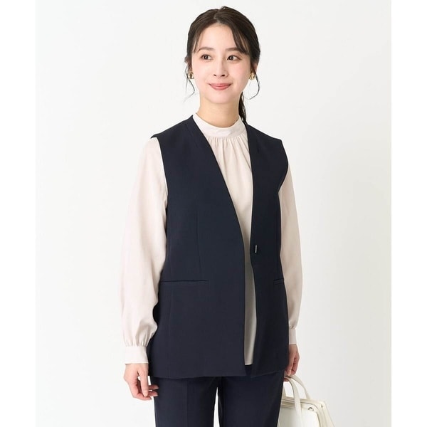 MK ミッシェルクラン（MK MICHEL  ）/【小さいサイズ】Vネックノーカラージレ/制菌加工/洗える