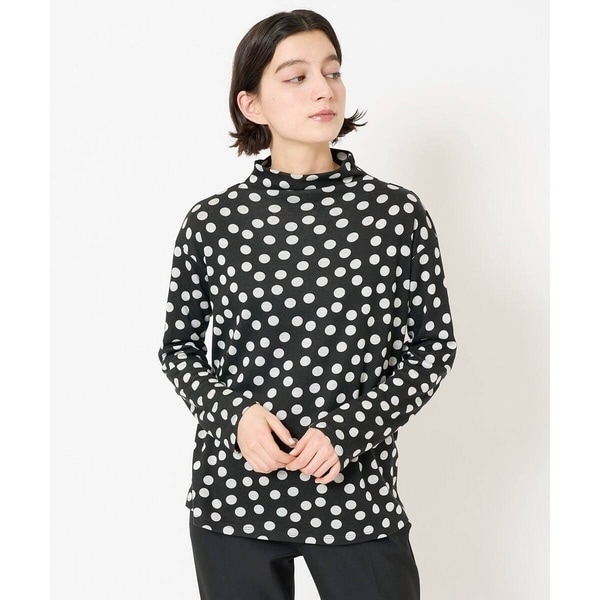 ジョルジュ・レッシュ（ES RECH）/[日本製]ダブルフェイスボトルネックフレアカットソー